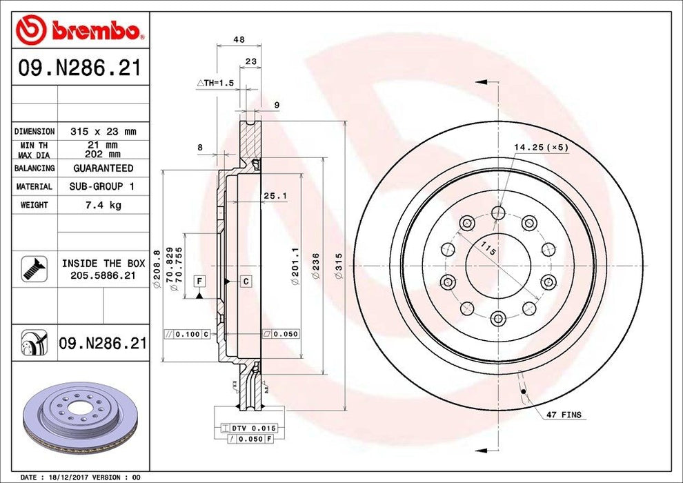 09.N286.21 Brembo Brake Rotor — Partsource