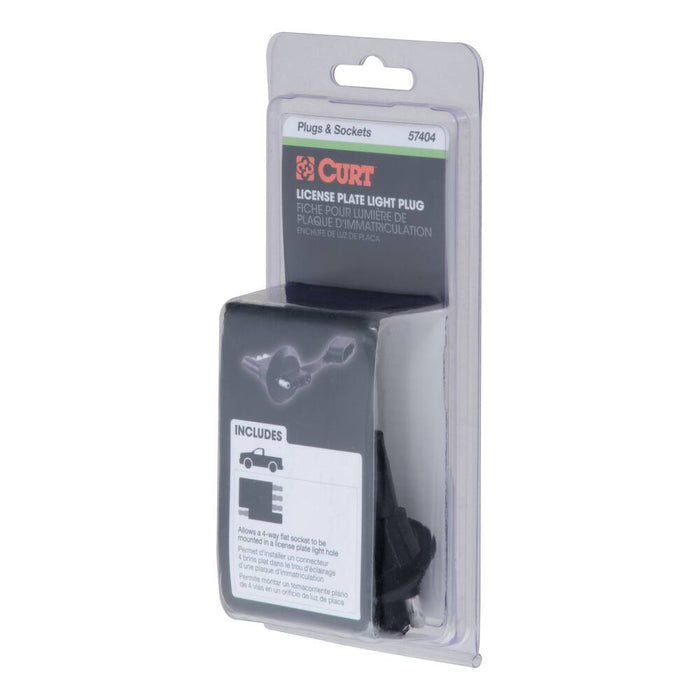 57404 4-Way Flat License Plate Light Plug Adapter (Packaged)