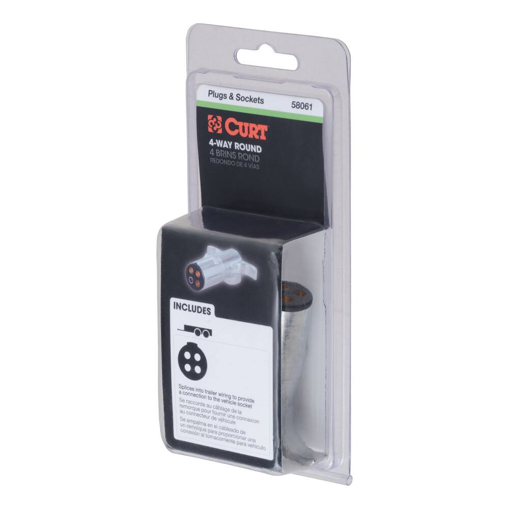 58061 4-Way Round Connector Plug (Trailer Side, Packaged)