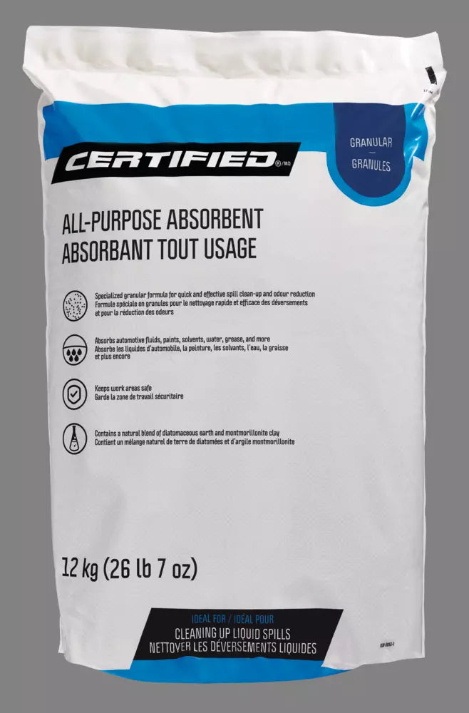 Certified All-Purpose Granular Oil/Fluid Absorbent, 12-kg — Partsource