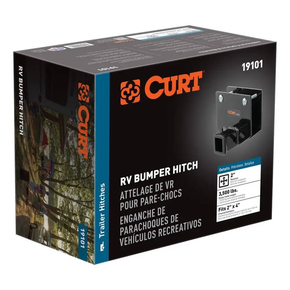 19101 RV Bumper Hitch with 2 Receiver (Fits 2 x 4 Bumper Beams)